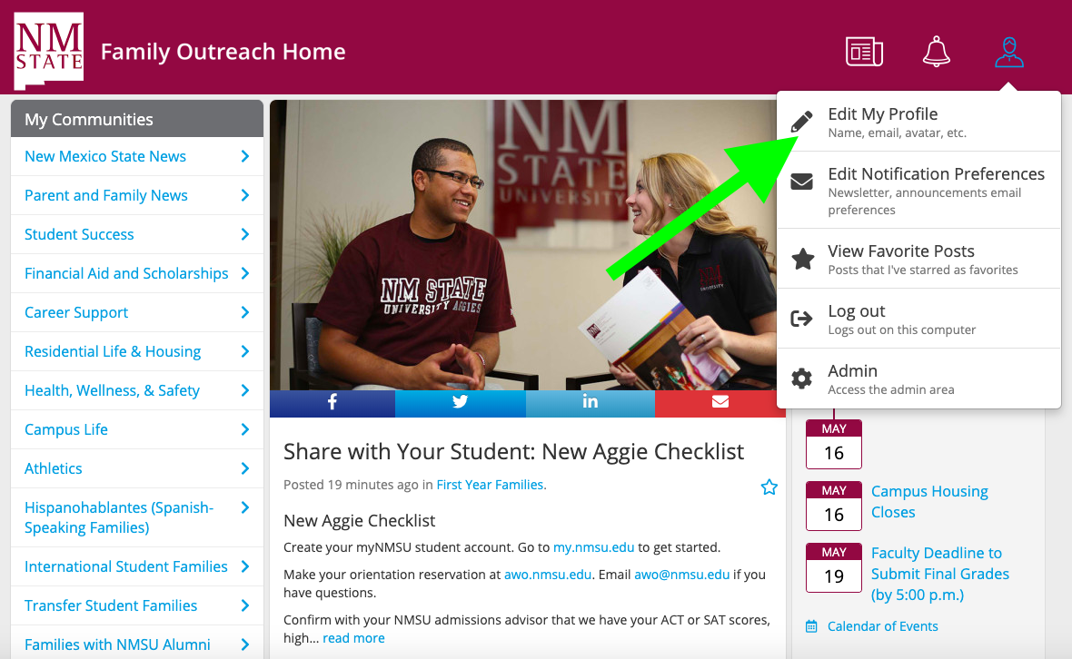 Complete Your Profile! | The NMSU Family Engagement Home